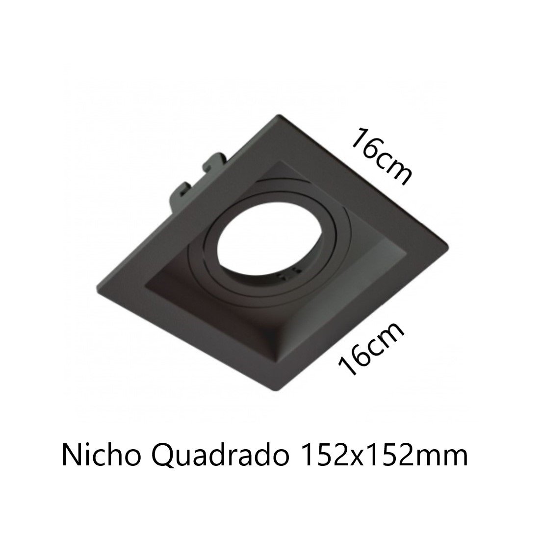 Spot de Embutir AR111 Quadrado Orientável Preto Face Recuada MOON 1061071 | MadeiraMadeira