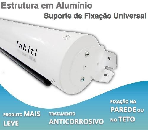 Tela de Projeção Retrátil Standard Tahiti 1:1 QD 111 Polegadas 2,00 m x ...