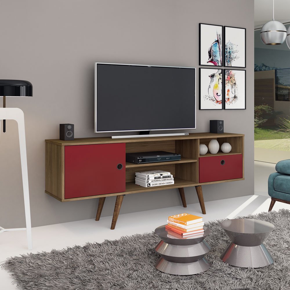 Rack Bancada para TVs Até 55 Polegadas Germai Kairo | MadeiraMadeira