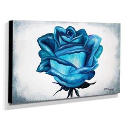 Quadro de Pintura Rosa Azul 70x120cm-1574 | MadeiraMadeira