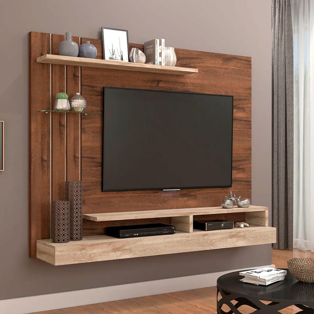 Painel para TV até 50 Polegadas com Prateleira de Vidro Valência ...
