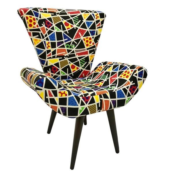 Poltrona Decorativa Elegance Romero Britto RB9 Impermeável | MadeiraMadeira