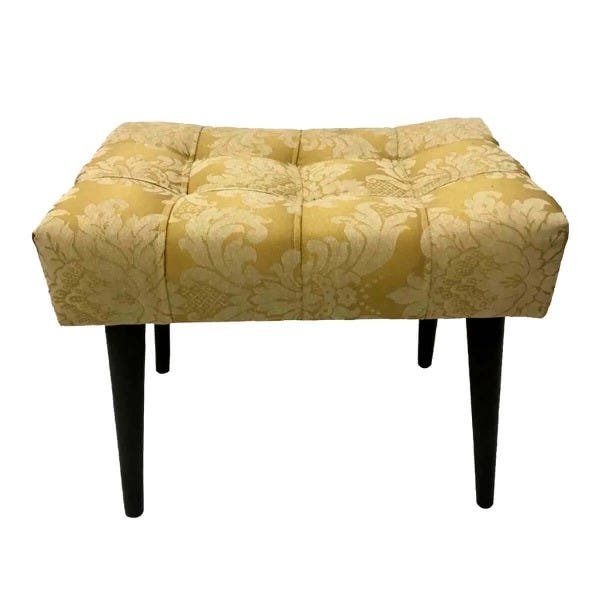 Puff Capitonê Luxo Jacquard 72 Dourado Medalhão | MadeiraMadeira