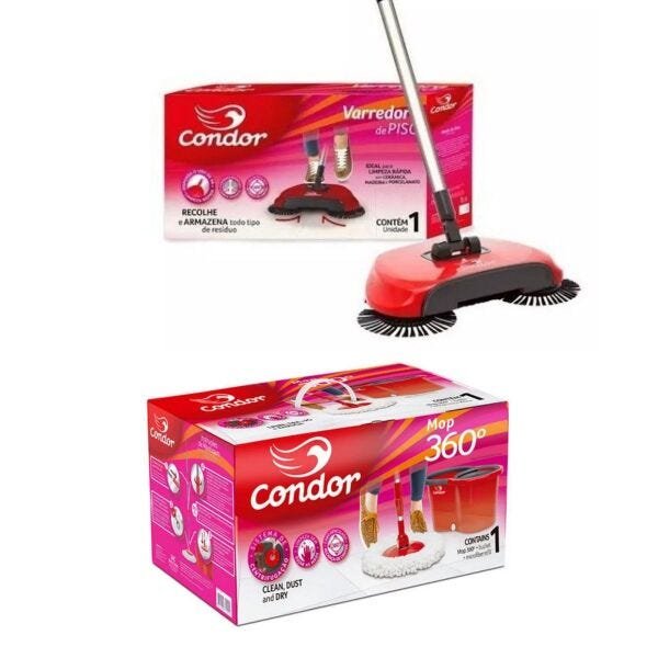 Mop Centrifuga 360 com Varredora de Piso Condor | MadeiraMadeira