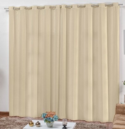 Cortina Mônaco 1,40m x 2,80m Biazon Decor - Bege | MadeiraMadeira