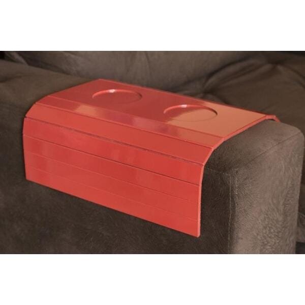 Bandeja Laqueada para Sofá Porta Copos Vermelha | MadeiraMadeira