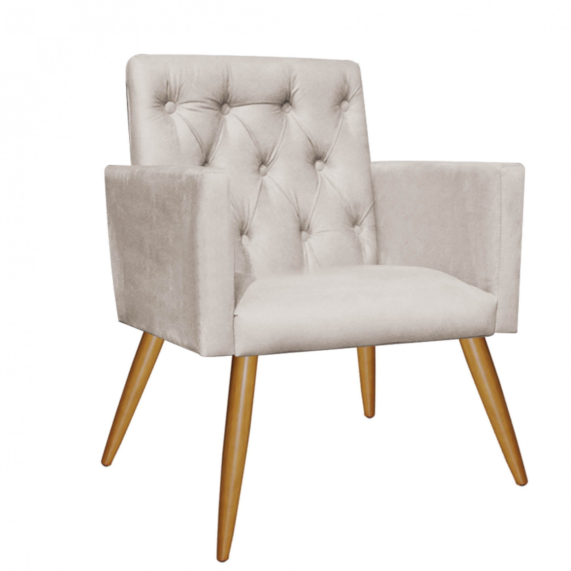 Poltrona Nina Capitonê Decorativa Sala de Estar Recepção Tecido ...