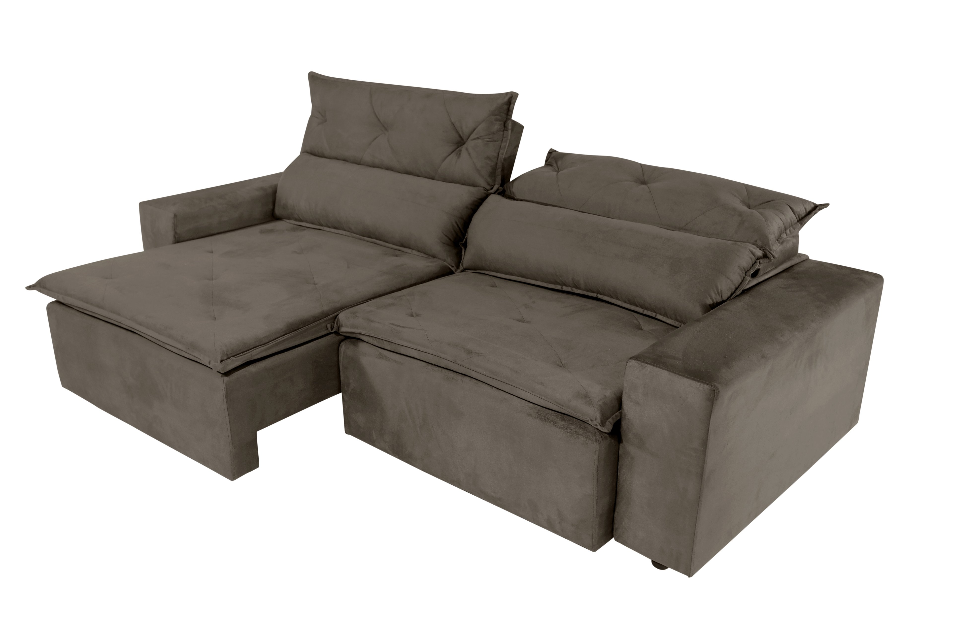 Sofá Retrátil Reclinável Atlanta Basic 2,60m Assento Pillow Top e Molas ...