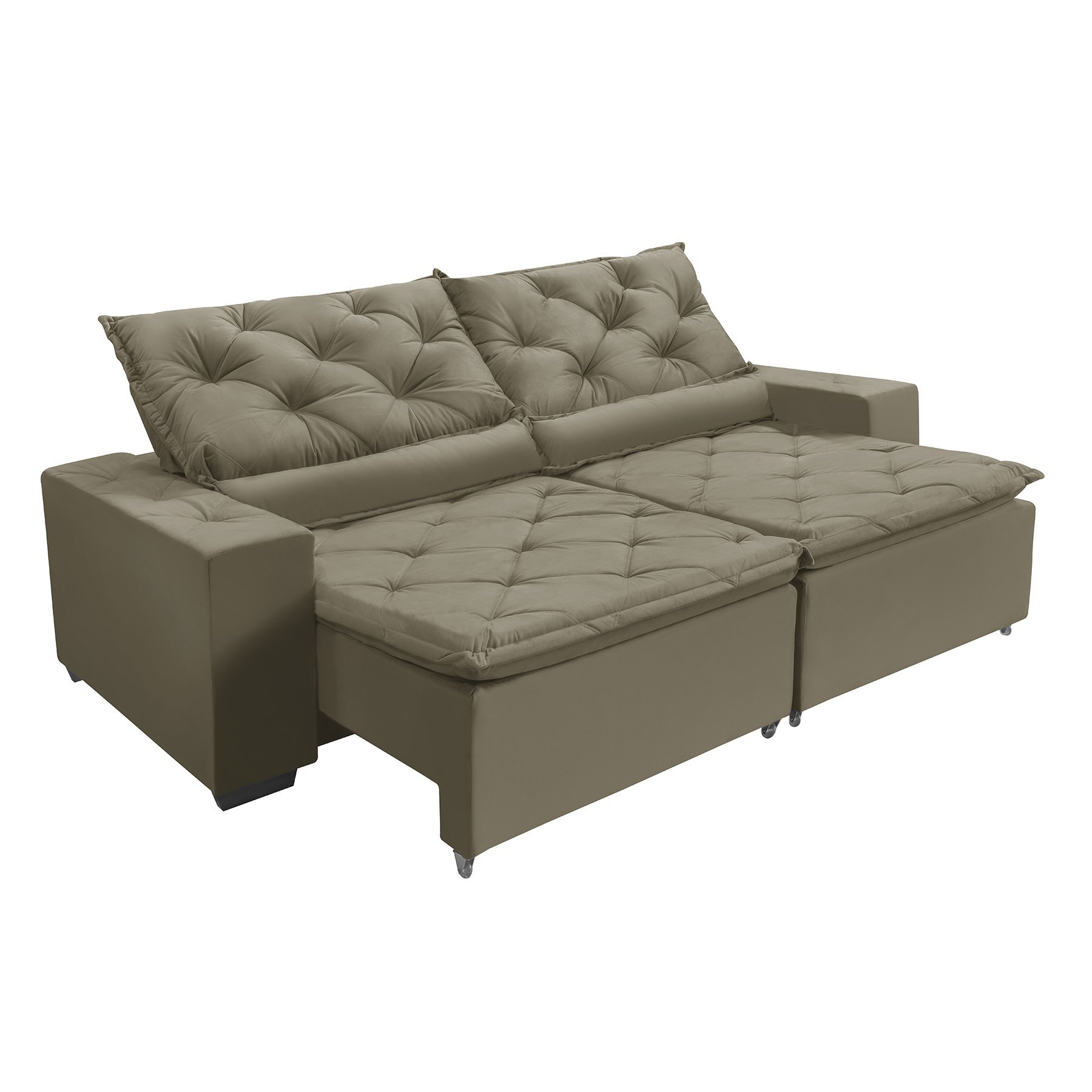 SOFÁ MONACO RETRATIL E RECLINAVEL 2,92 MTS SUEDE CASTOR SD ESTOFADOS ...