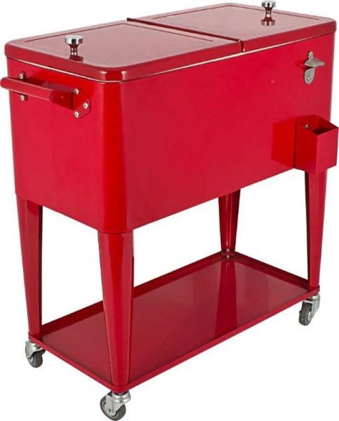 Cooler Retro Grande Com Rodas Logo Pespi Ferro - RED | MadeiraMadeira