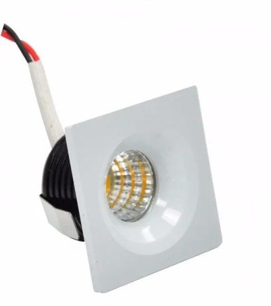 Kit 15 Mini Spot LED Cob 3W 3000K Embutir Quadrado 4,5x4,5cm ...