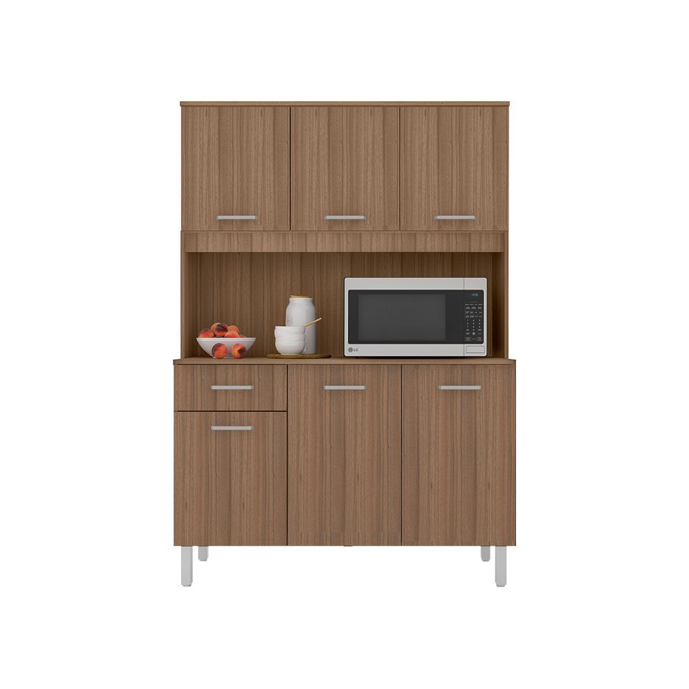 Armario para Cozinha em Madeira Kit Vip 1200 6 Portas 1 Gaveta ...