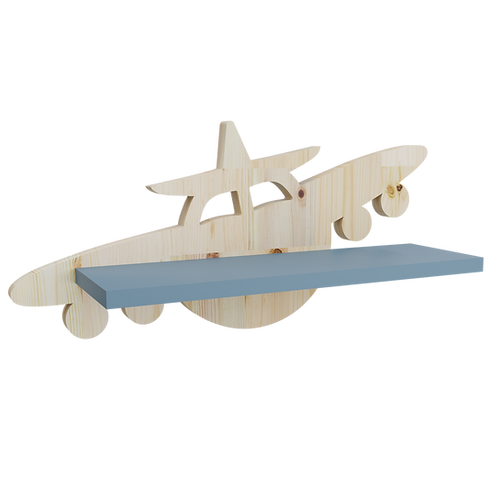 Prateleira Aviao Kids Pinus/azul | MadeiraMadeira