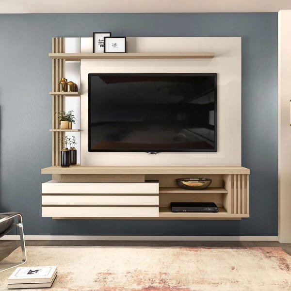 Painel Home Suspenso para TV até 55 Polegadas 3 Portas Remo - DJ Móveis ...