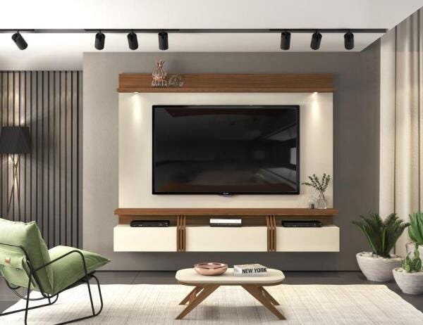 Painel Home Suspenso LODI para Tv até 70 Polegadas 3 Porta OFF WHITE ...