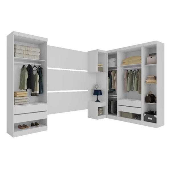 Quarto De Casal Modulado 08 Peças Modena Branco Demobile | MadeiraMadeira