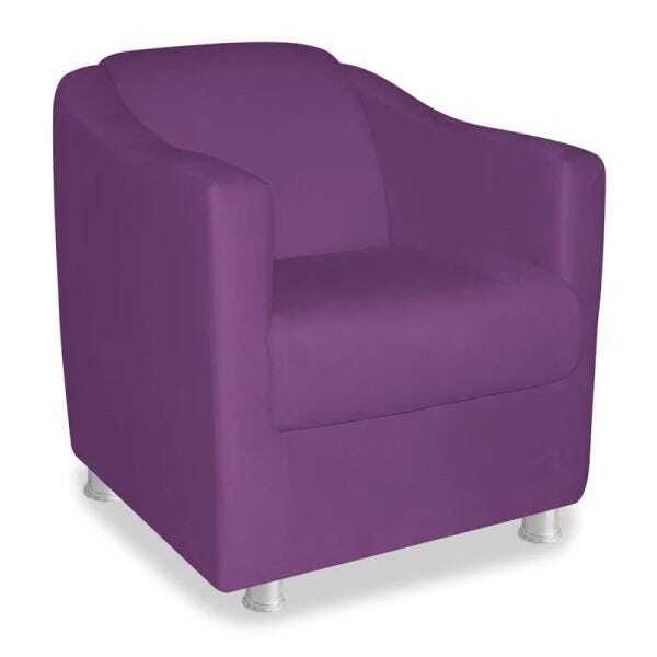 Poltrona Cadeira Decorativa Tilla Corano Roxo para Recepção Sala de ...