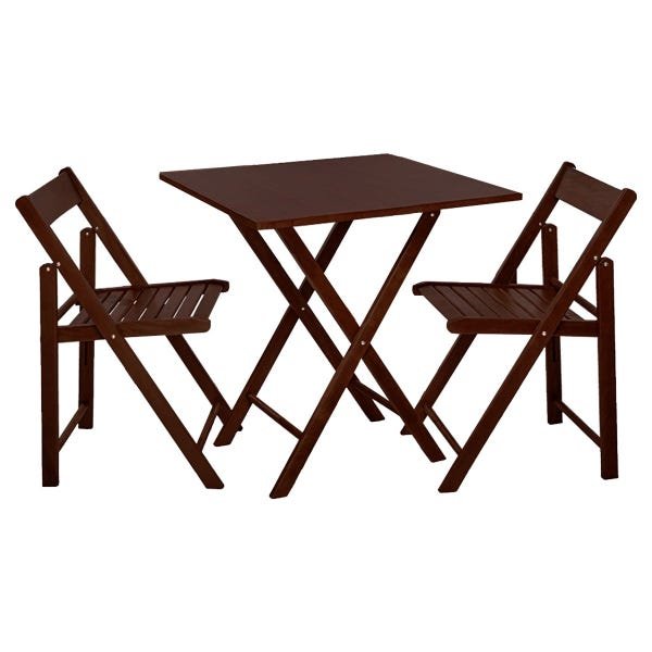 Kit 10 Jogos de Mesa com 2 Cadeiras Dobrável de Madeira Classic Beer Tabaco - Une Móveis ...