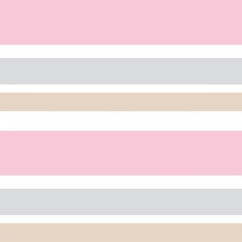 Papel De Parede Listrado Rosa Branco Cinza E Bege Adesivo | MadeiraMadeira