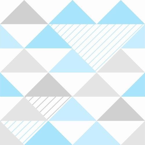 Papel De Parede Geométrico Triângulos Azul E Cinza | MadeiraMadeira