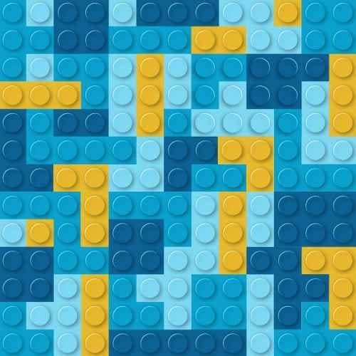 Papel De Parede Lego Tons De Azul E Amarelo Autocolante | MadeiraMadeira