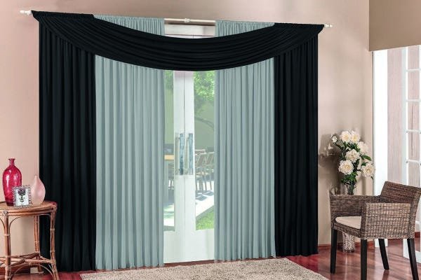 Cortina Para Sala ou Quarto Bonita Elegante Moderna 3,00 x 2,50 Metros ...