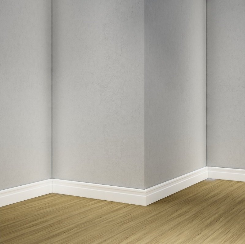 RODAPÉ PVC 7cm FRISADO BRANCO - KIT COM 24 BARRAS | MadeiraMadeira