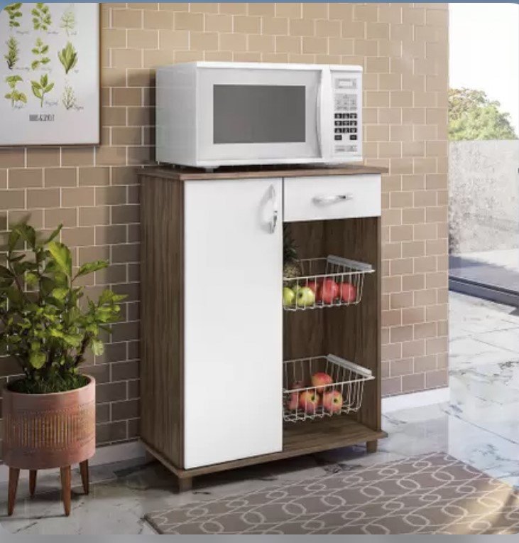 Fruteira Multiuso uma porta e uma gaveta com cestos guardar mantimentos ...