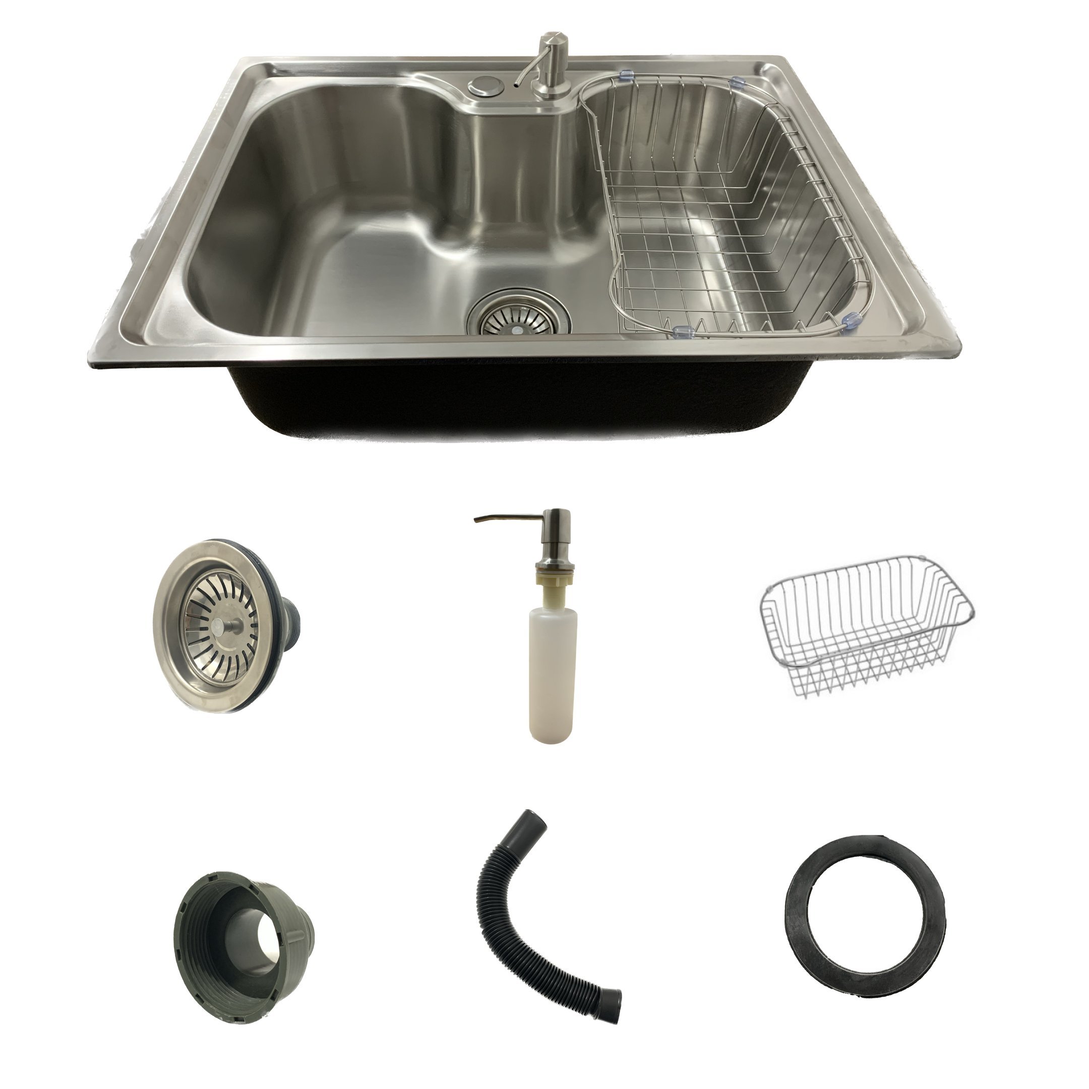 Cuba Pia Gourmet 60x42 Aço Inox Escovado Com Acessórios | MadeiraMadeira