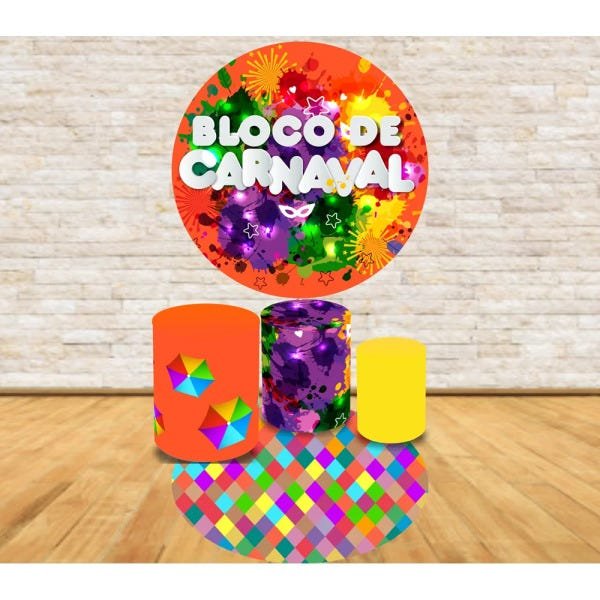 Kit Decoração Mini Table Bloco de Carnaval | MadeiraMadeira