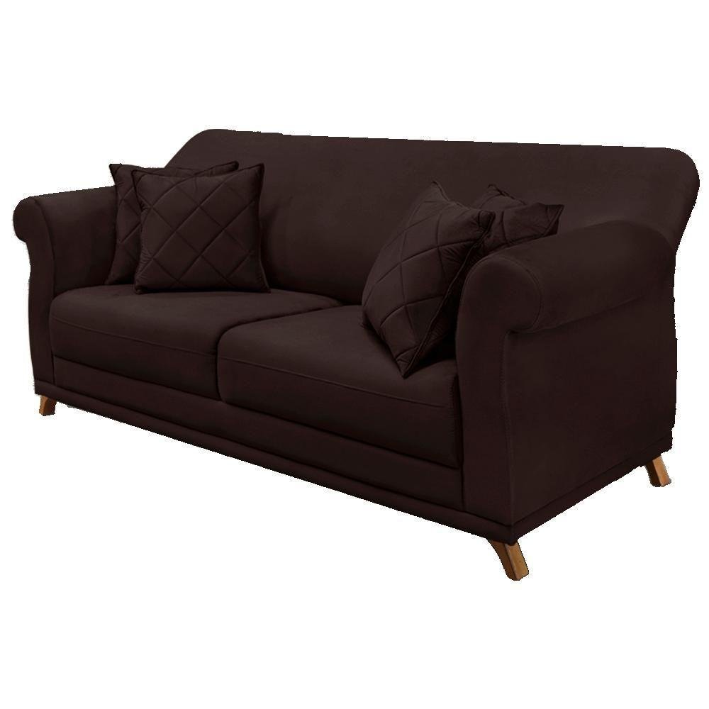 Sofa 2 Lugares Retro Polo 180cm com Almofada Suede 1102 Ezz 1102 ...