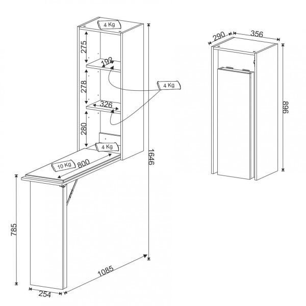 Armário Multiuso com Tábua de Passar Retrátil TP3030 Tecno Mobili ...