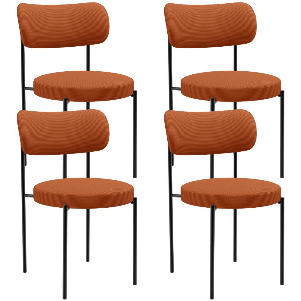 Kit 04 Cadeiras Estofadas para Sala de Jantar Louise L02 Tecido Terracota - Lyam Decor ...