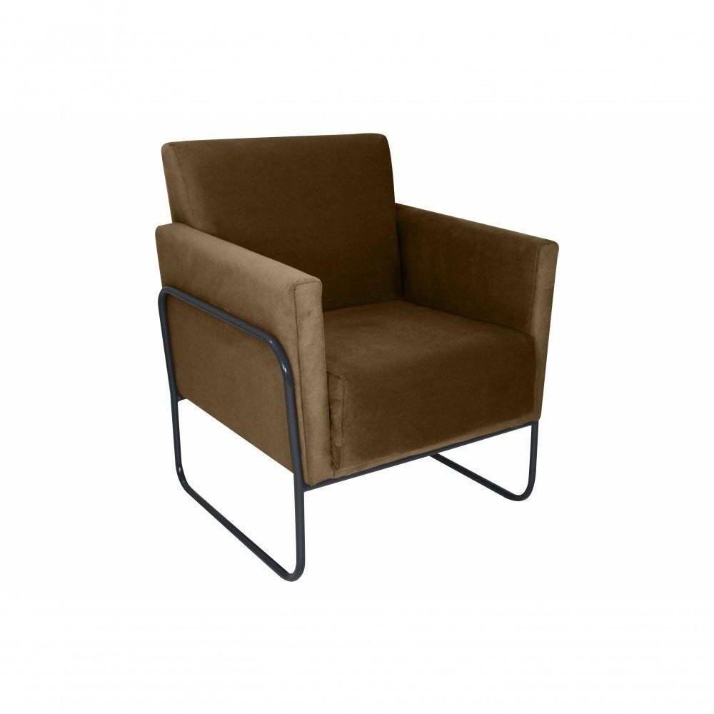 Poltrona Decorativa Pés em Metal Atlanta Matrix - Caramelo Caramelo ...