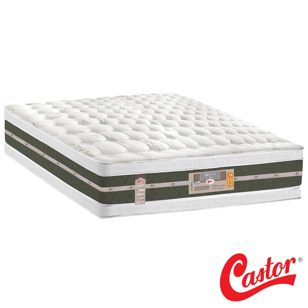 Colchão Castor Silver Star Bonnel Double Face Casal Cinza e Branco ...