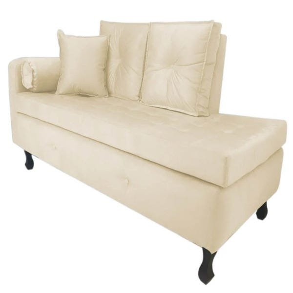 Recamier Cancun 140M Suede Bege - Dominic Decor | MadeiraMadeira