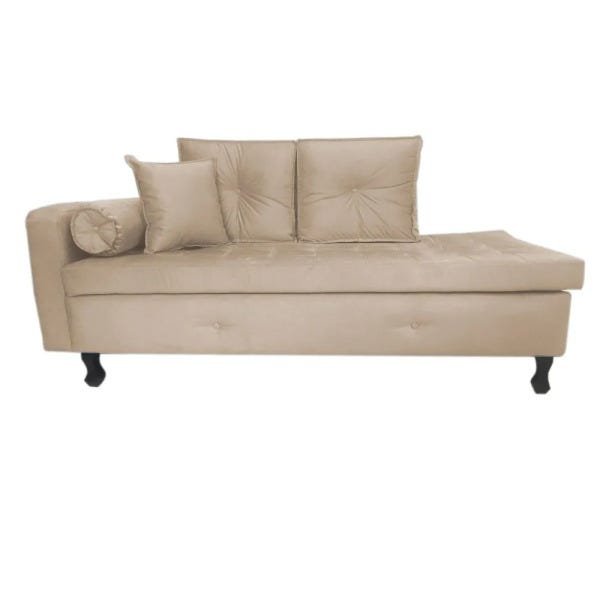 Recamier Cancun 160M Suede Bege Rosado - Dominic Decor | MadeiraMadeira