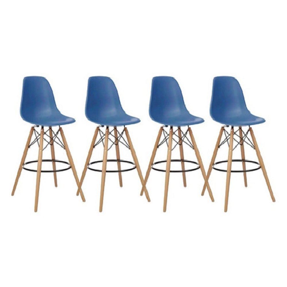 Banqueta Charles Eames Eiffel Dkr Wood Bcew - 4 Unidades | MadeiraMadeira