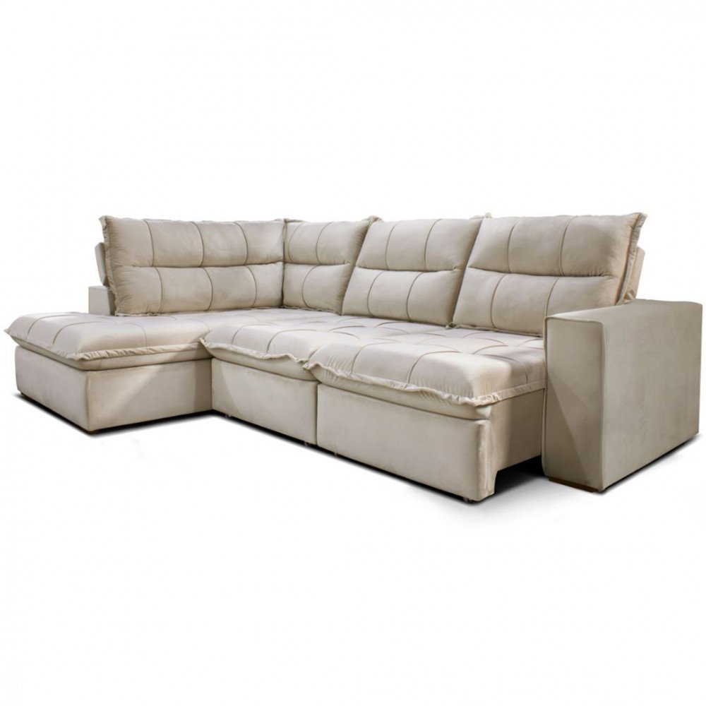 Sofá/ Estofado Solar Campus Com 2 Lugares e Chaise Direto | MadeiraMadeira