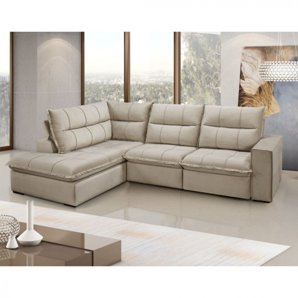 Sofá/ Estofado Solar Campus Com 2 Lugares e Chaise Direto | MadeiraMadeira