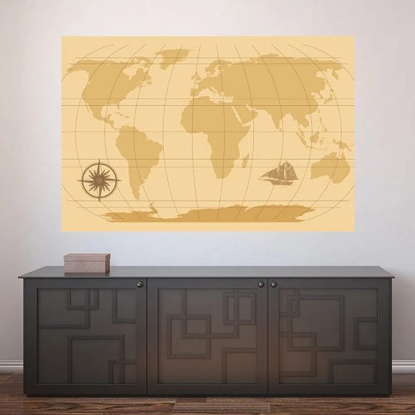 Painel Adesivo de Parede - Mapa Mundi - Mundo - 1334png | MadeiraMadeira