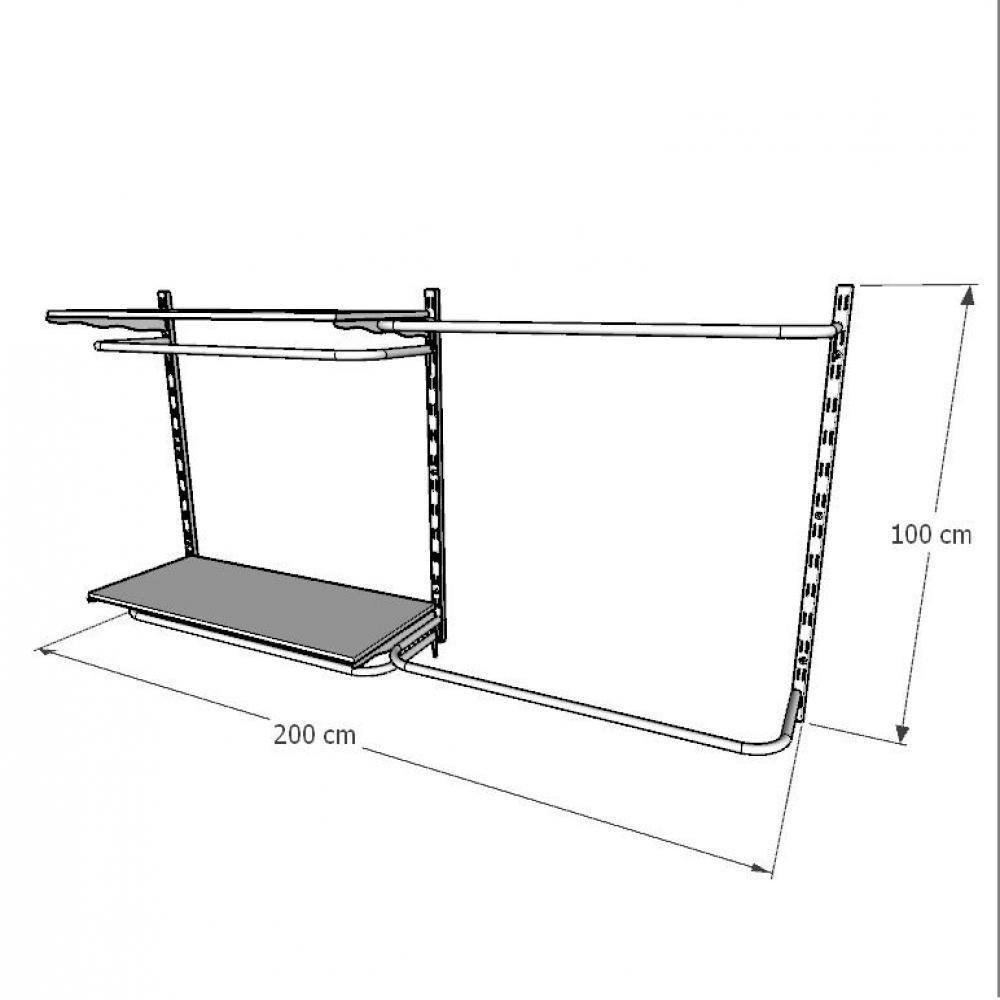 Kit Para Closet Com 13 Peças Regulável 200x100cm Preto 1p86 ...
