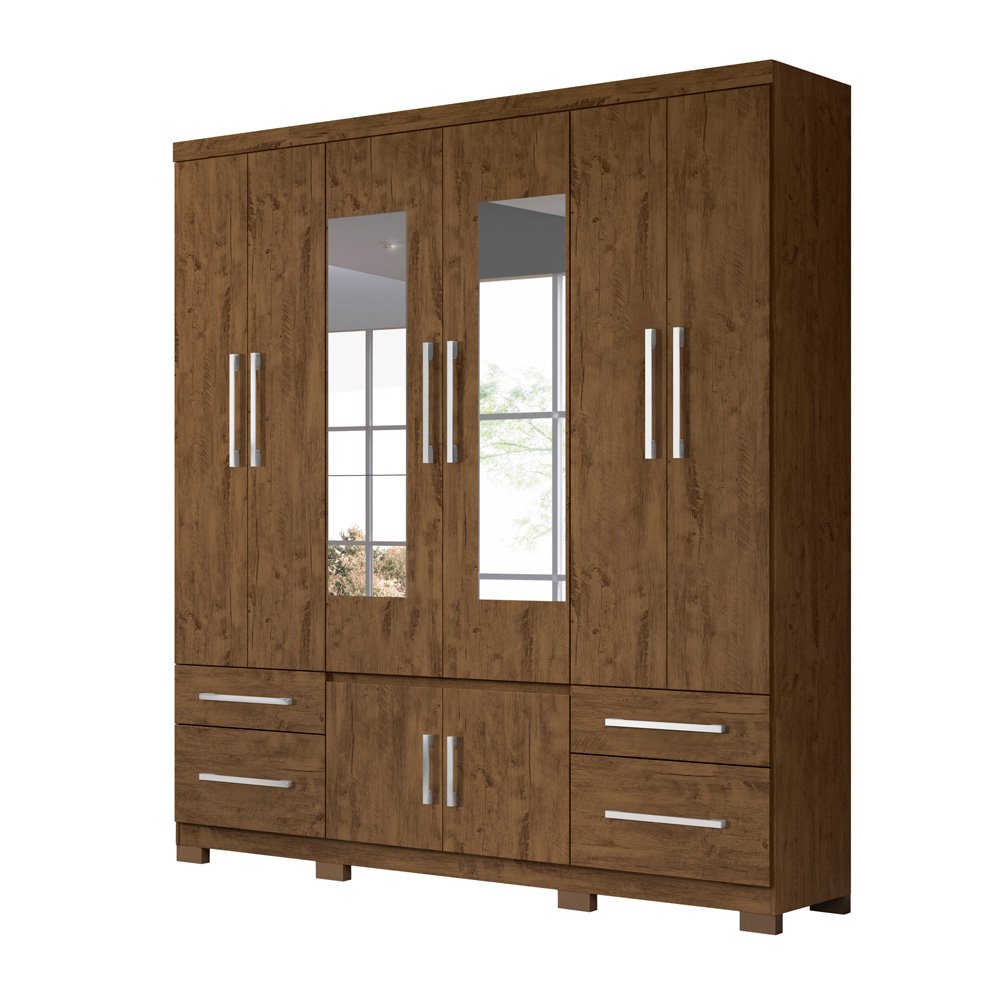 Guarda Roupa 8 Portas Porto Plus com Espelho Linha Crystal 943331 ...
