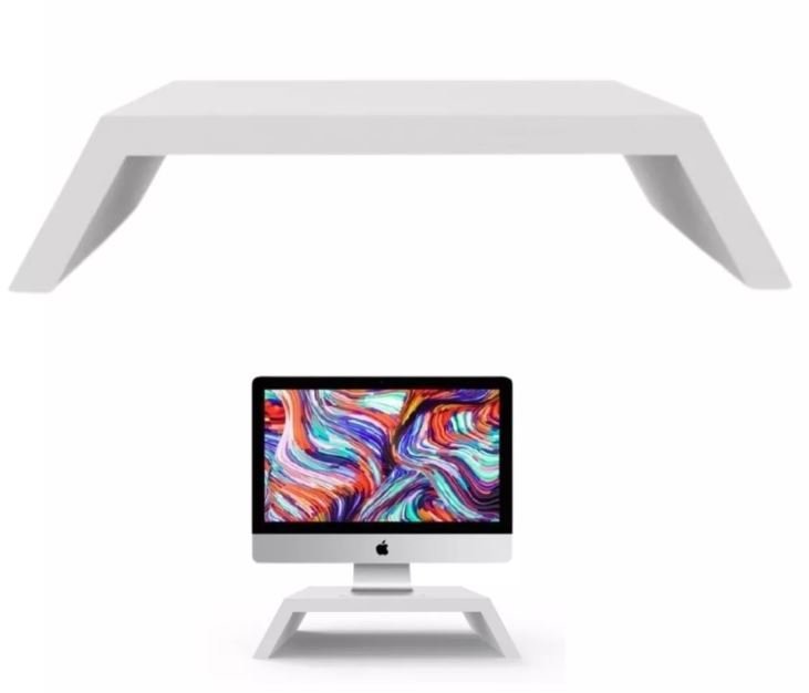 Suporte Base para Mesa Monitor Tela Ergon. Mdf Branco 55x25 ...