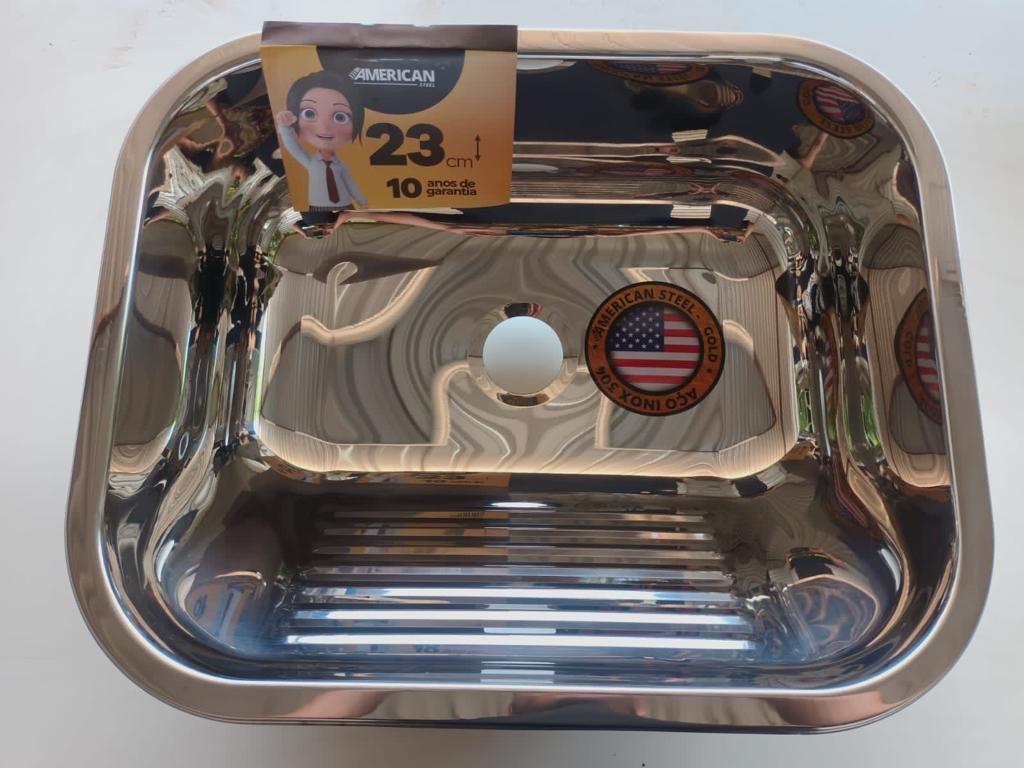 Tanque Inox 50X40 Grande 304 - Sobrepor-Embutir+Válv - | MadeiraMadeira