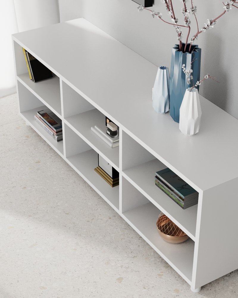 Rack MOD com rodinhas branco 140cm | MadeiraMadeira