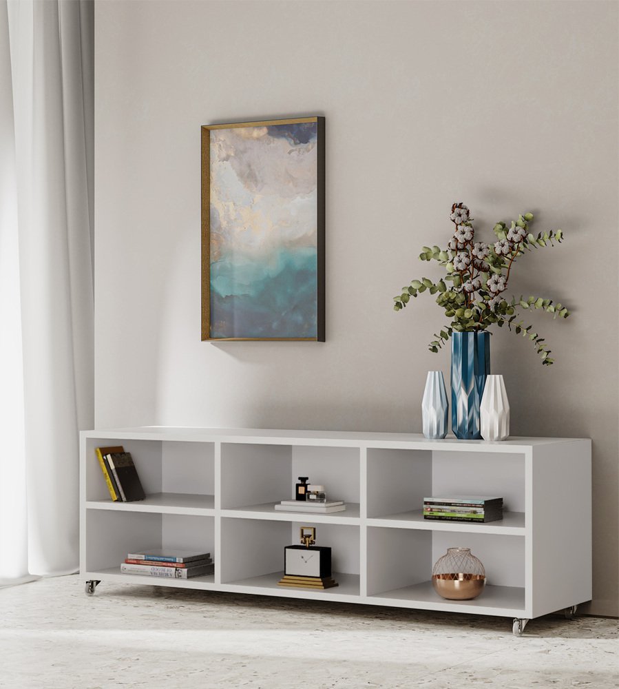 Rack MOD com rodinhas branco 140cm | MadeiraMadeira