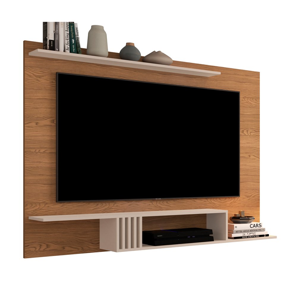 Painel Para Tv 55 Polegadas Luxo Várias Cores JM3 Móveis Preto/Freijó ...