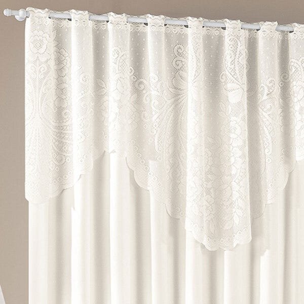 Cortina Palha 4m x 2,50m Renda Sala / Quarto para Varão Simples ...