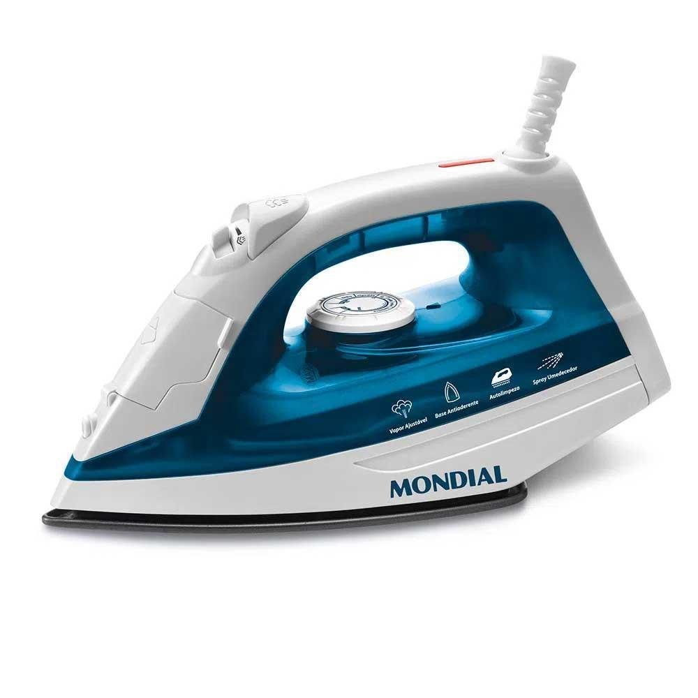Ferro a Vapor Mondial Base Antiaderente 1200w F-32 Azul 127v ...
